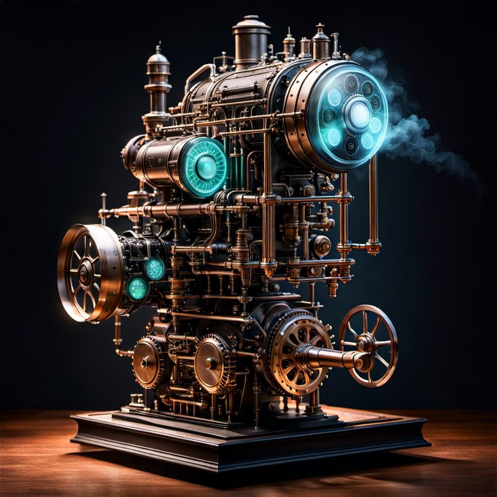 steam powered AI engine - AI Generated Artwork - NightCafe Creator