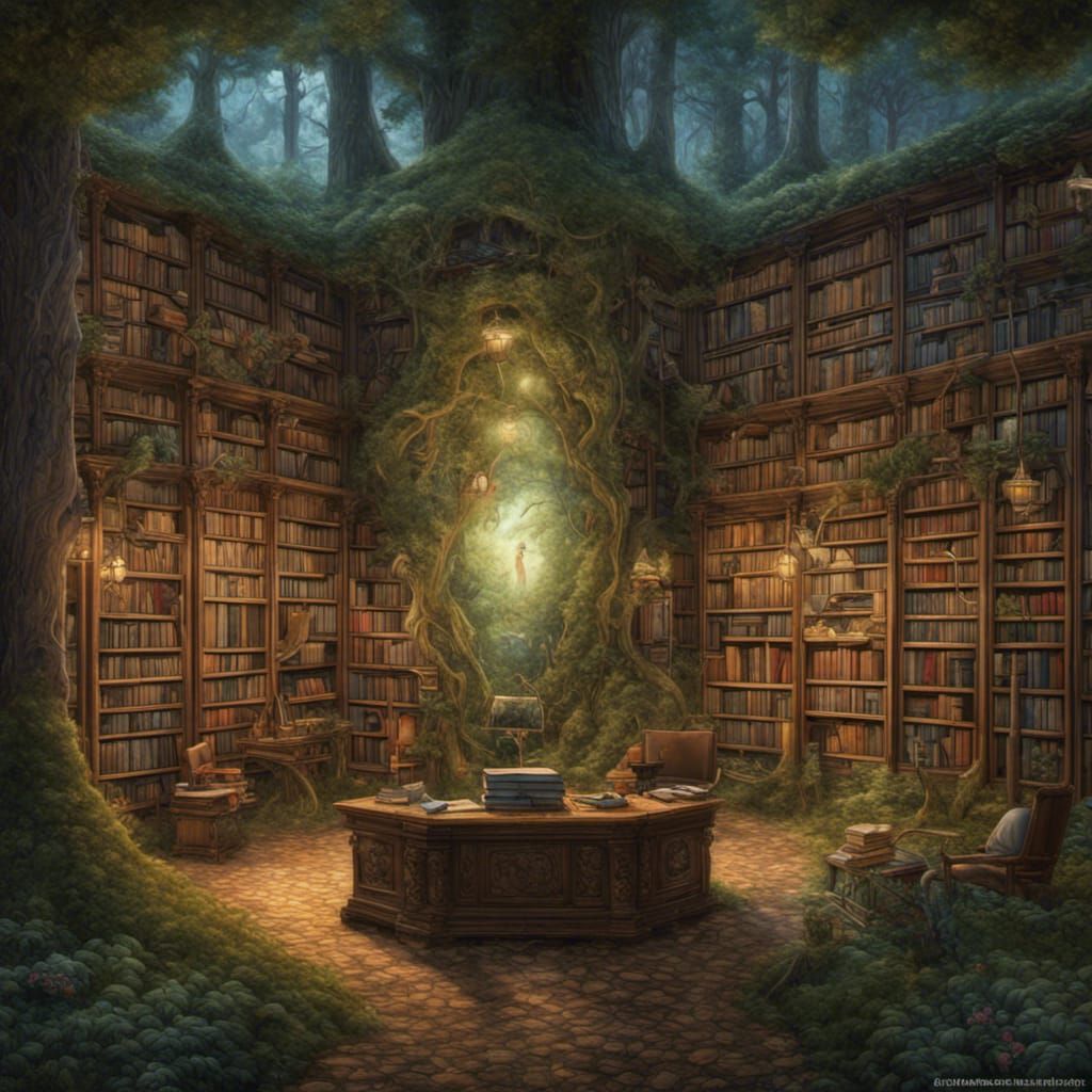 Enchanted library - AI Generated Artwork - NightCafe Creator
