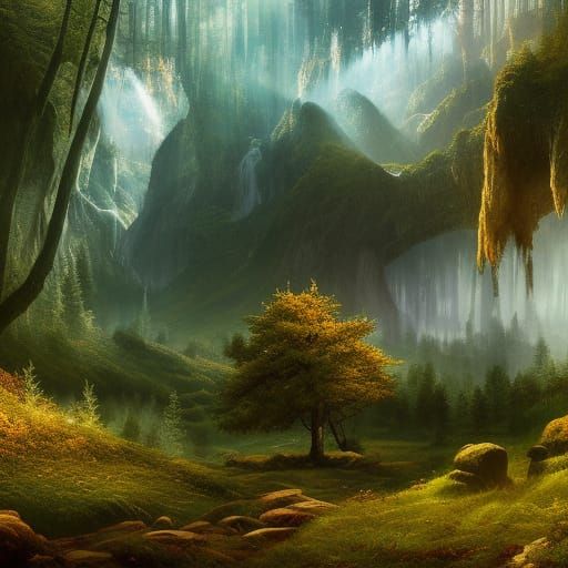 Mountain feeric spring forest (cave) - AI Generated Artwork - NightCafe ...