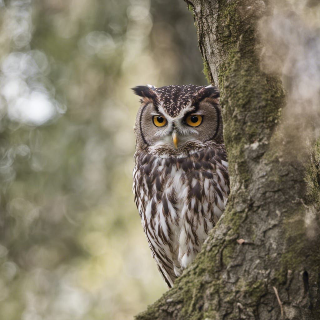 owl in tree - AI Generated Artwork - NightCafe Creator
