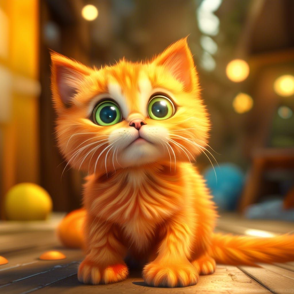Cute Orange Kitten - AI Generated Artwork - NightCafe Creator