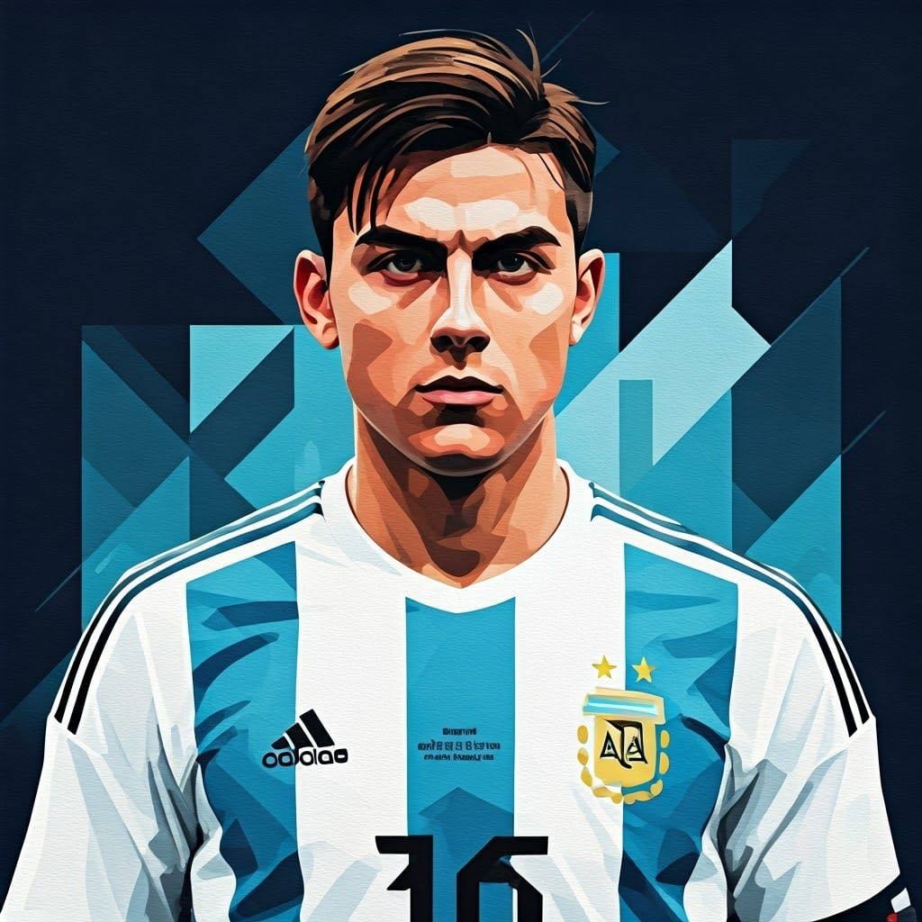paulo dybala - Football Star in Geometric Cubist Style