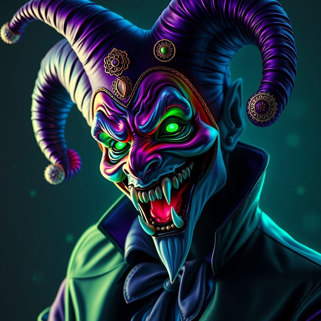 Demon Jester - Ethereal Fantasy Jester in Medieval Renaissan...