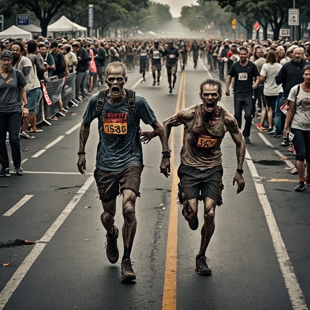 Zombie Power Walkers - AI Generated Artwork - NightCafe Creator