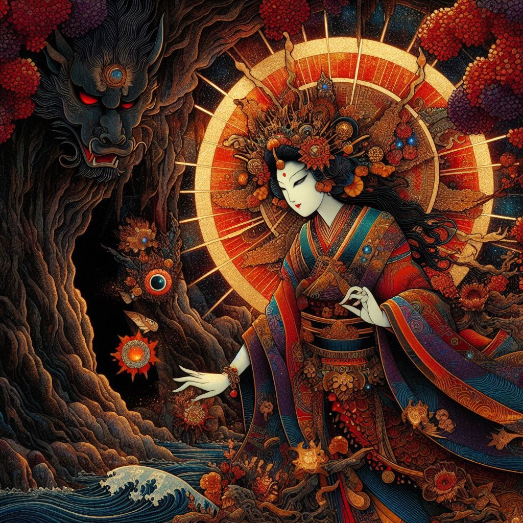 Japanese Sun Goddess Amaterasu - AI Generated Artwork - NightCafe Creator