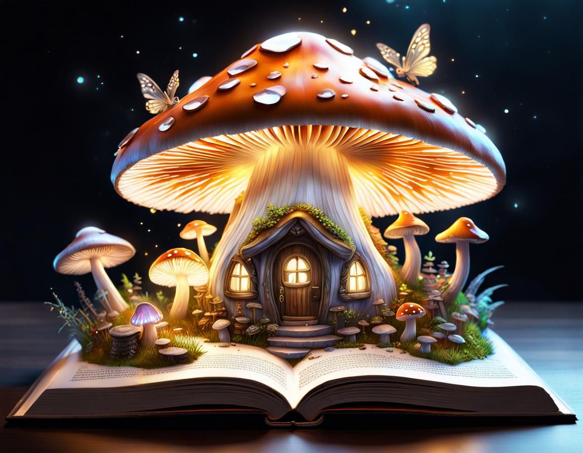 Light up Mushroom House pop-up-book - AI Generated Artwork - NightCafe ...