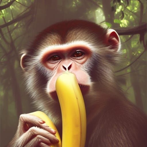 monkey with banana - AI Generated Artwork - NightCafe Creator