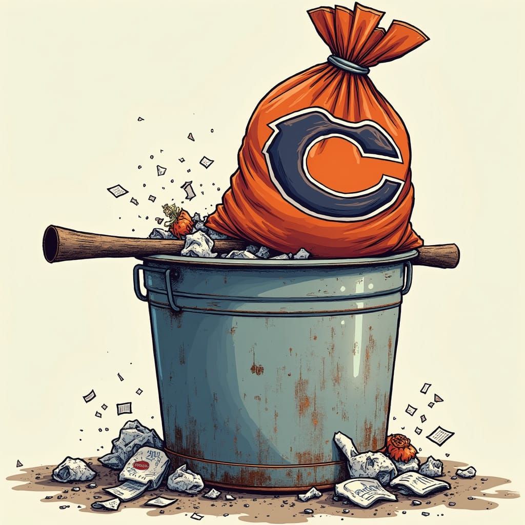 Chicago Bears Trash Bag Scene in Vibrant Colorful ... - AI Art