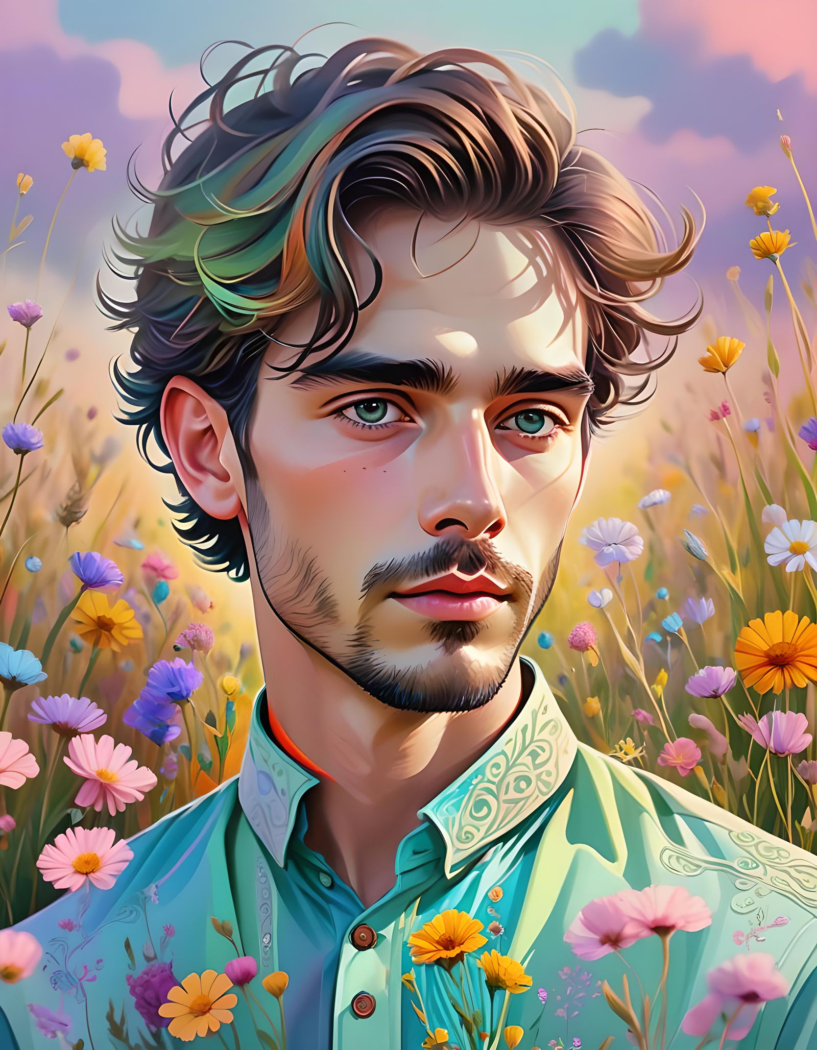 Pastel man - AI Generated Artwork - NightCafe Creator