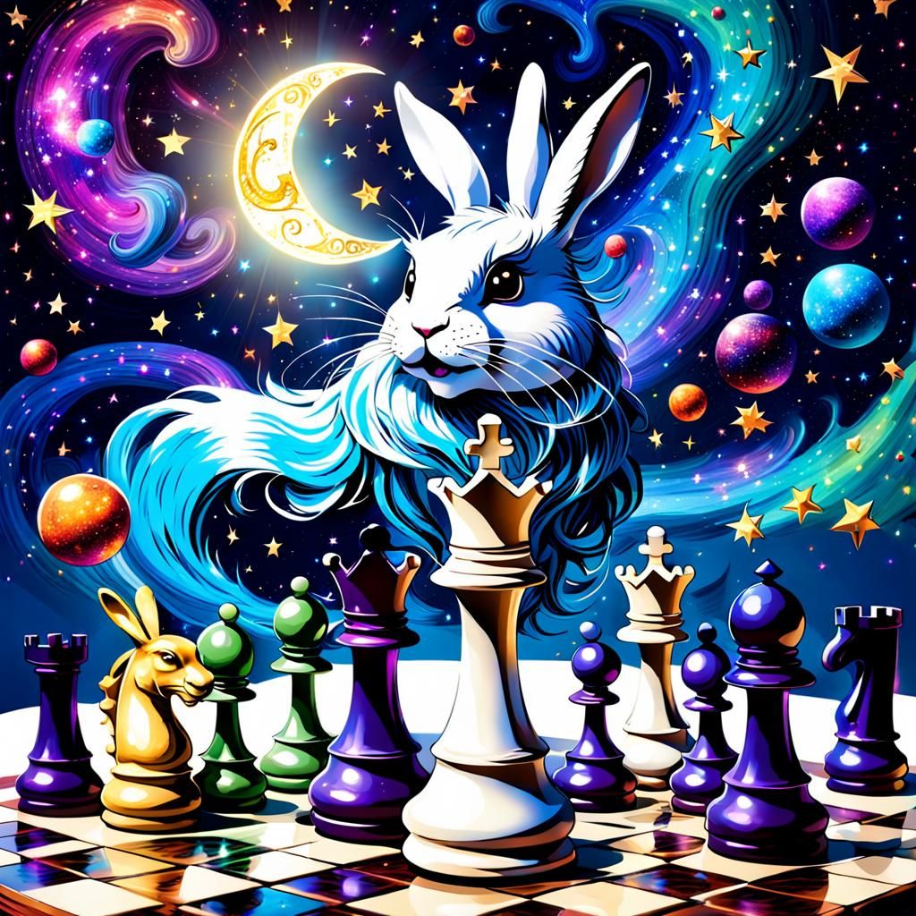 Cosmic 3-Eared White Rabbit Chess - AI Generated Artwork - NightCafe ...