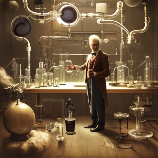 A Mad Scientist at Work in the Laboratory - AI Generated Artwork ...