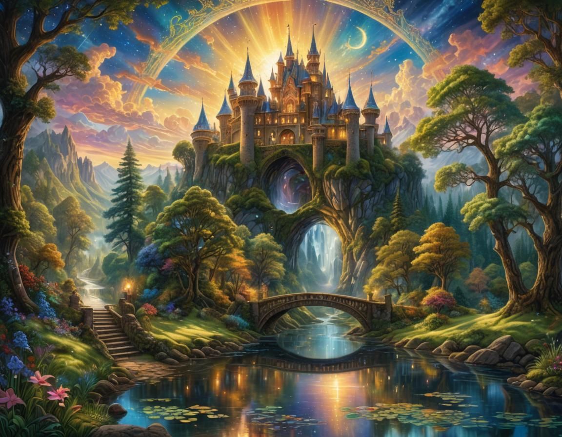 Fantasy Forest Castle - AI Generated Artwork - NightCafe Creator