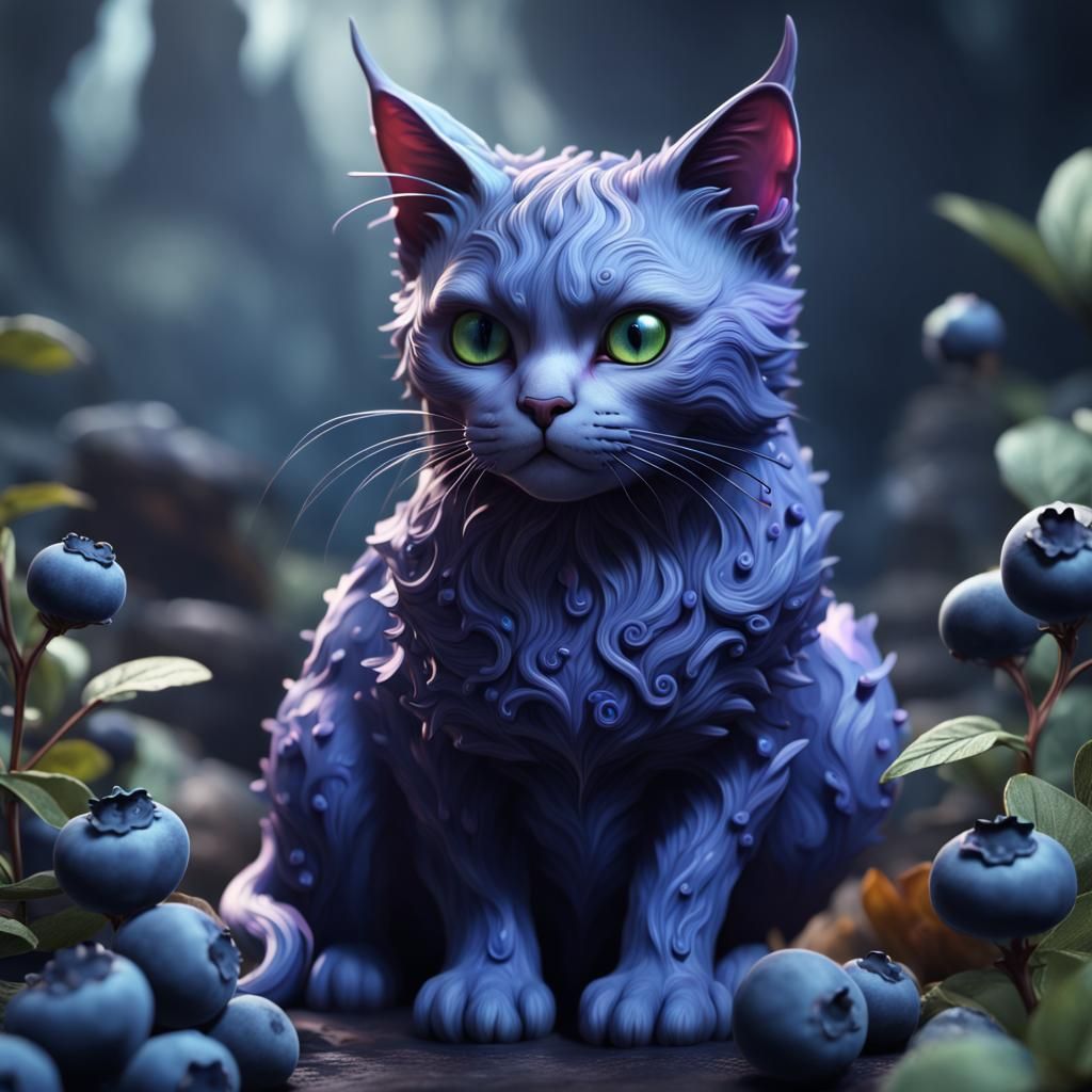 blueberry cat - AI Generated Artwork - NightCafe Creator