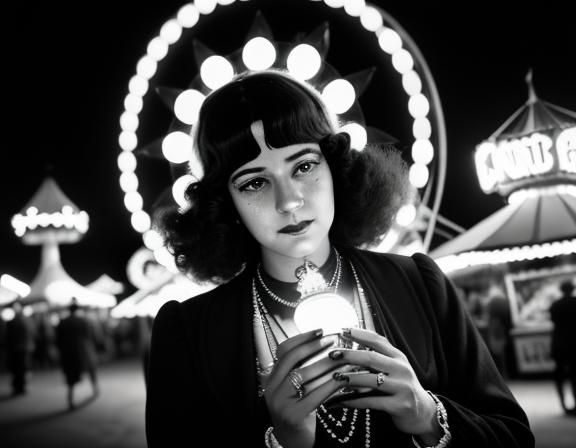 Carnival folk at night spiritualist Tarot card reader 1930s 1940s Coney ...
