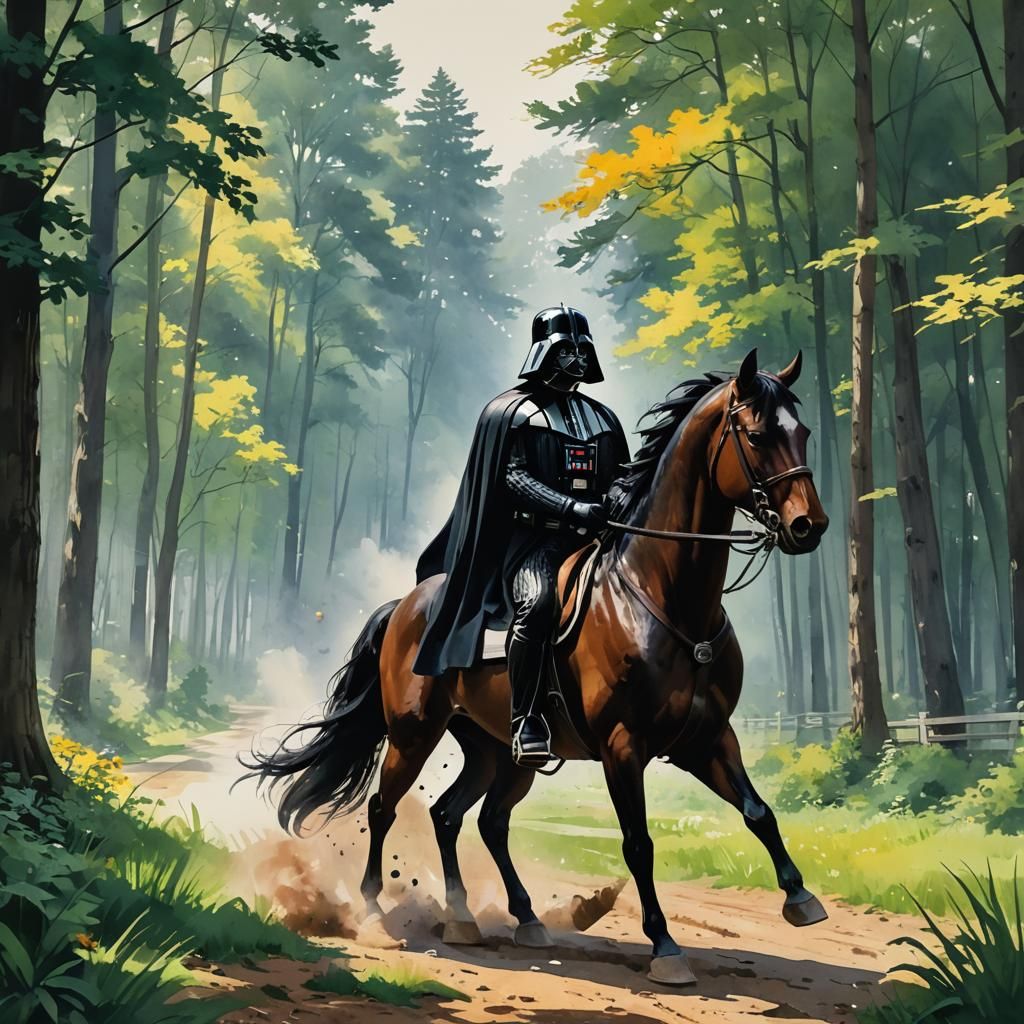 Vader and His Five-Legged Horse - AI Generated Artwork - NightCafe Creator