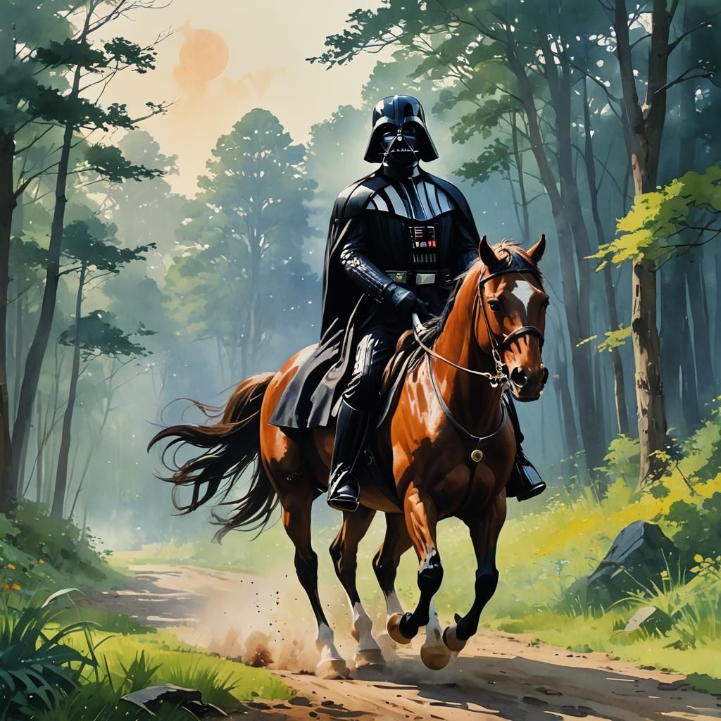 Vader and His Five-Legged Horse - AI Generated Artwork - NightCafe Creator