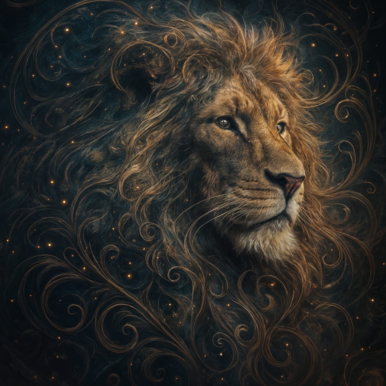 Surreal Lion - Surreal Lion in Ethereal Fantasy Style