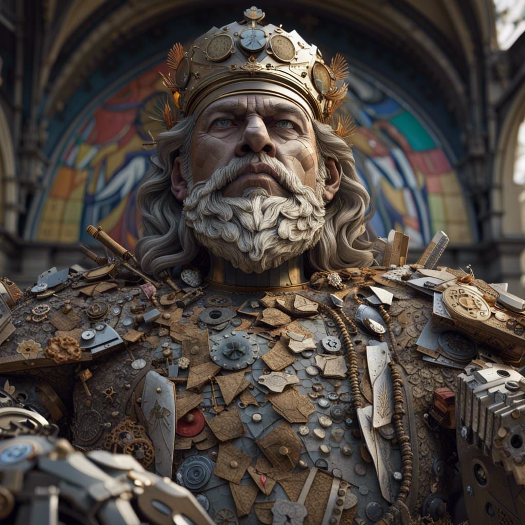 Recycling king sculpture - AI Generated Artwork - NightCafe Creator