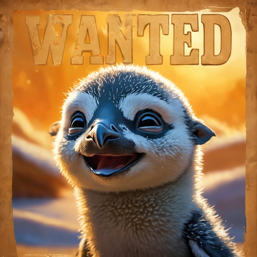 WANTED: The Pesky Penguin Boy - AI Generated Artwork - NightCafe Creator