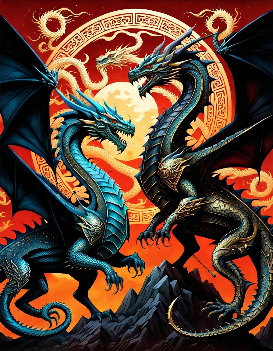 Movie poster. Title: Dragon's Chronicles v.2 - AI Generated Artwork ...