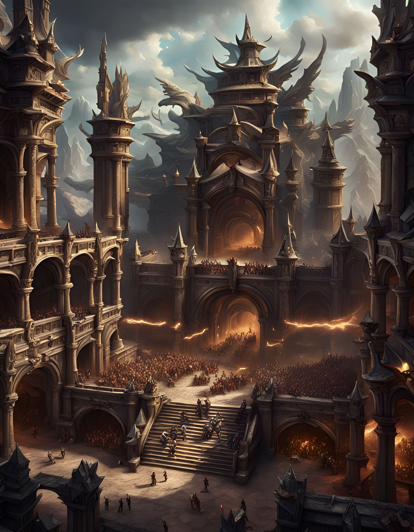 Dark fantasy arena - AI Generated Artwork - NightCafe Creator