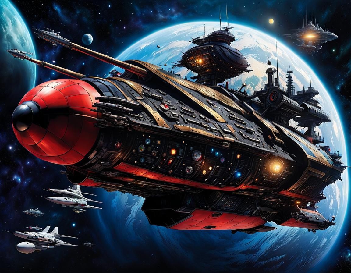 Captain Harlock spaceship Arcadia - AI Generated Artwork - NightCafe ...