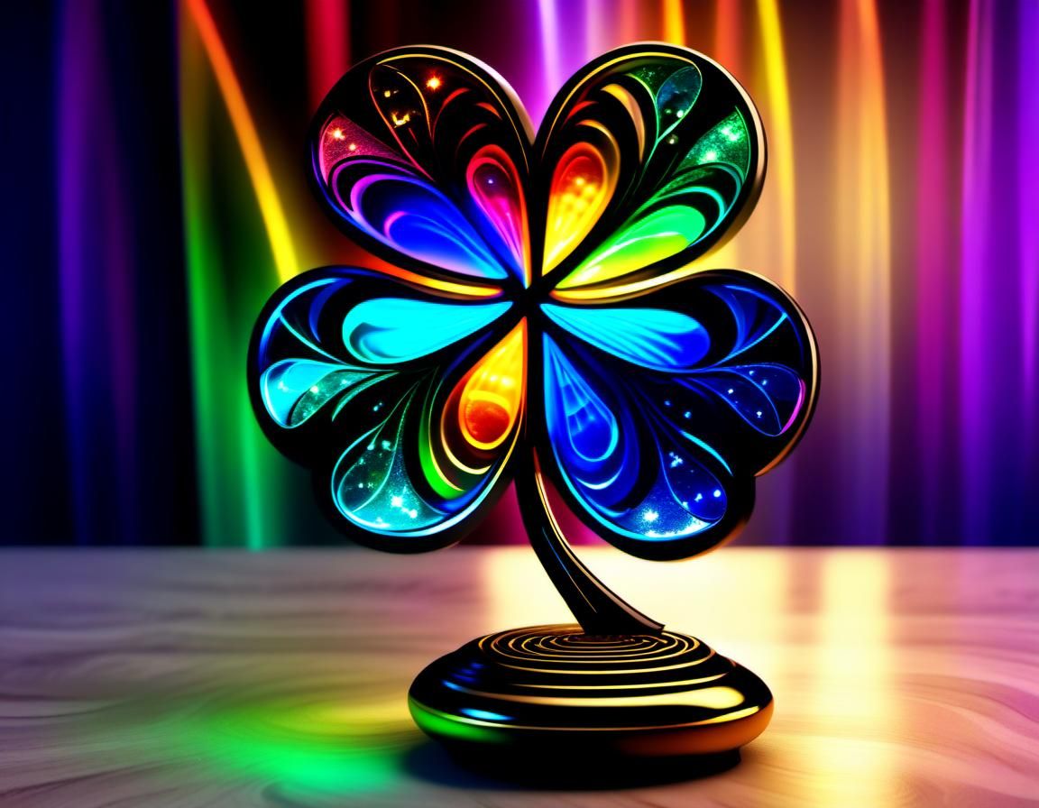 Colorful Acrylic Four Leaf Clover - AI Generated Artwork - NightCafe Creator