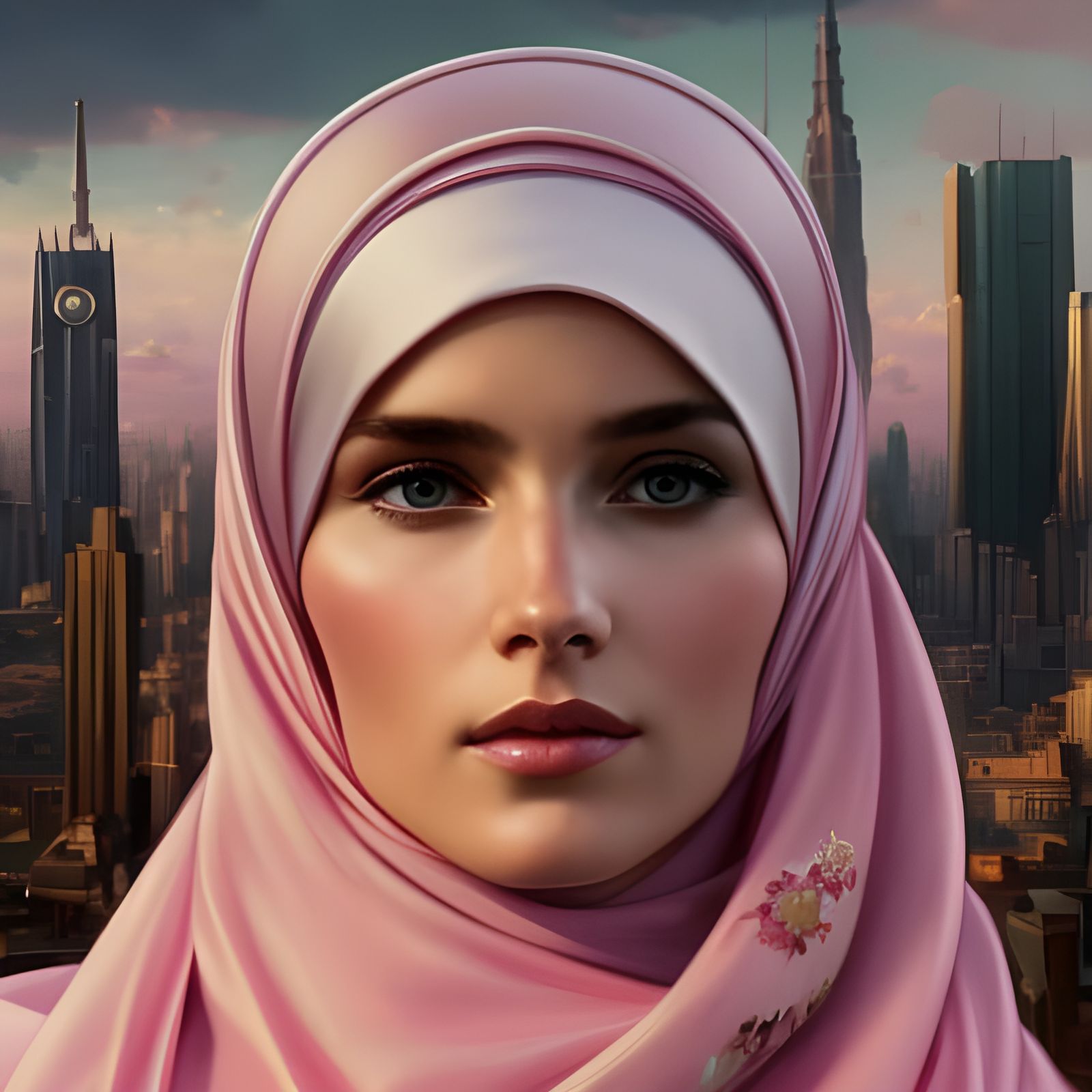 Pink Hijab - AI Generated Artwork - NightCafe Creator