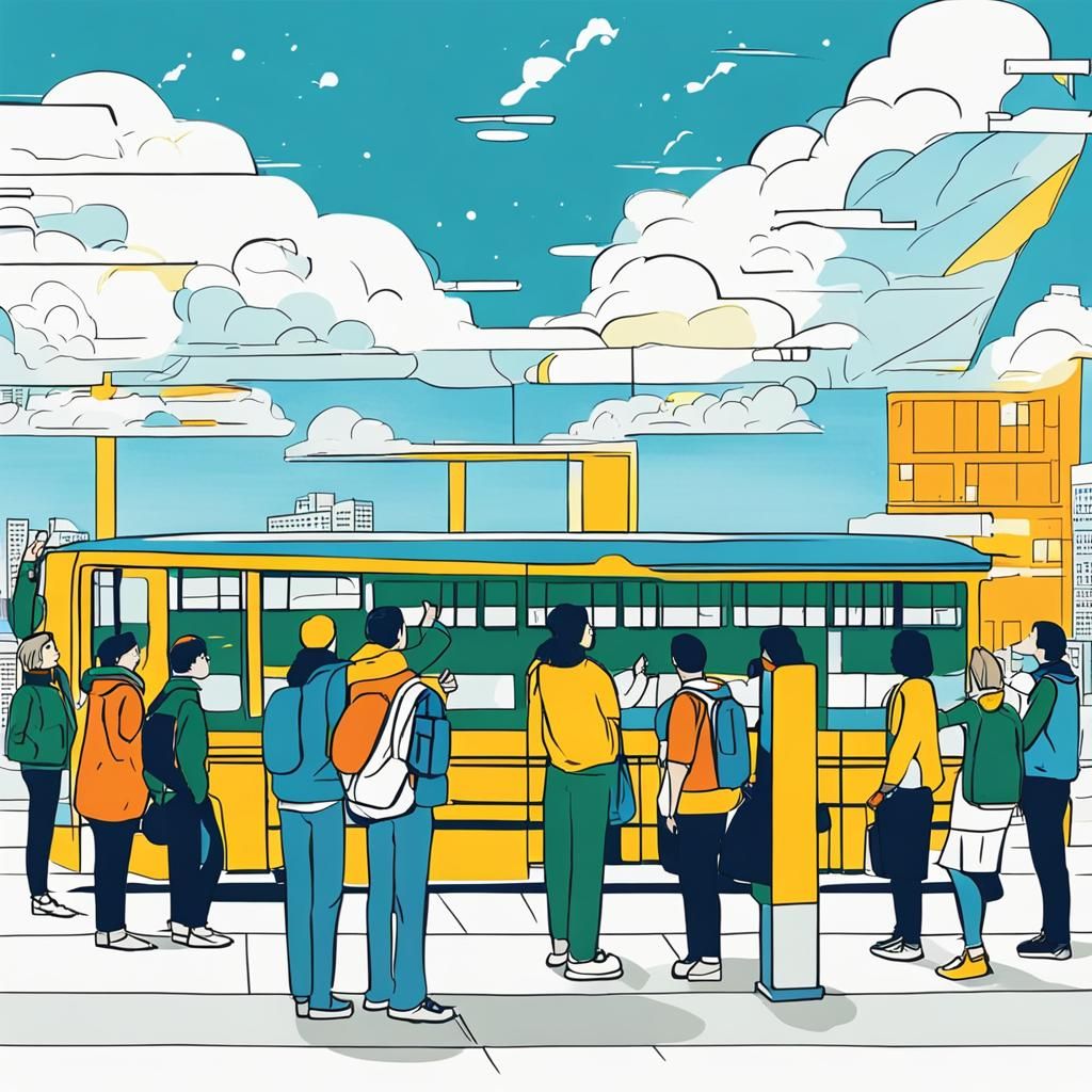 At the bus station - AI Generated Artwork - NightCafe Creator