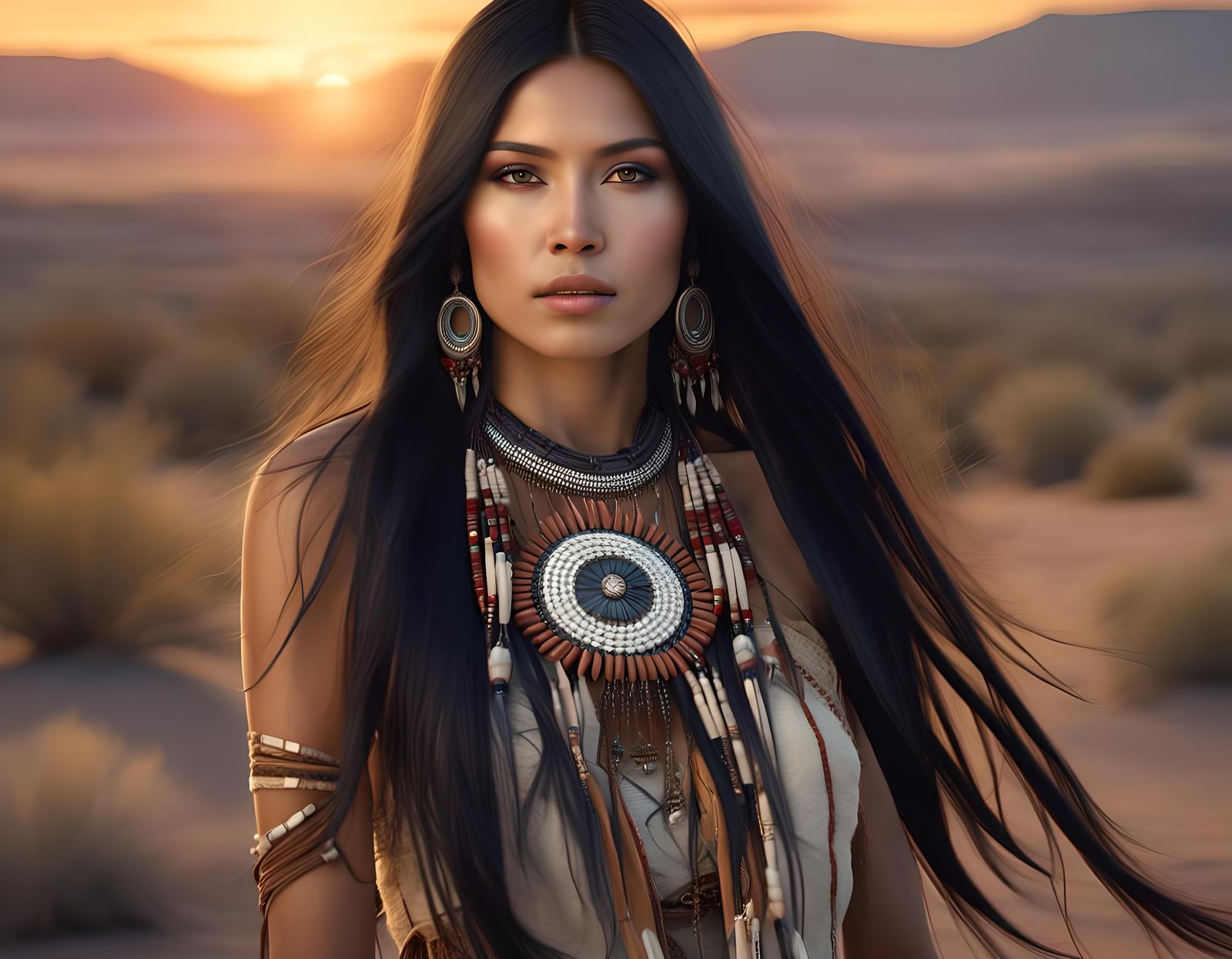 Beautiful Native American - AI Generated Artwork - NightCafe Creator