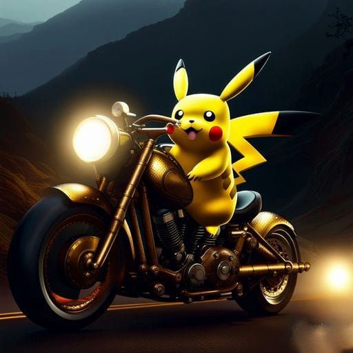 Biker Pikachu - AI Generated Artwork - NightCafe Creator