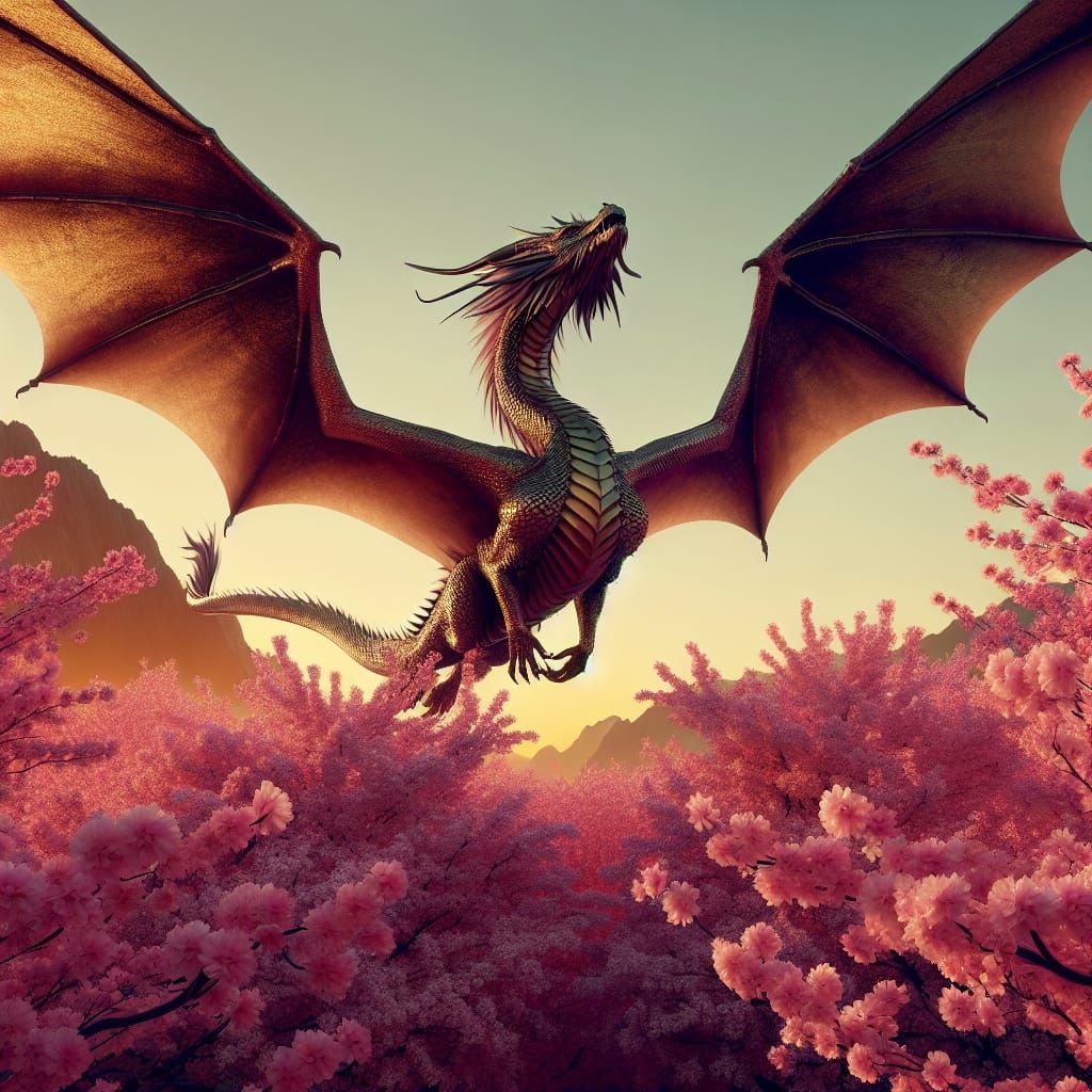 Dragon in Flight - AI Generated Artwork - NightCafe Creator