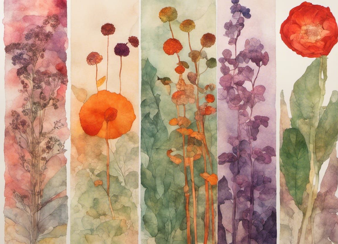 "Botanical PLANT COLLAGE; art by Beatrix Potter and Gustav Klimt ...