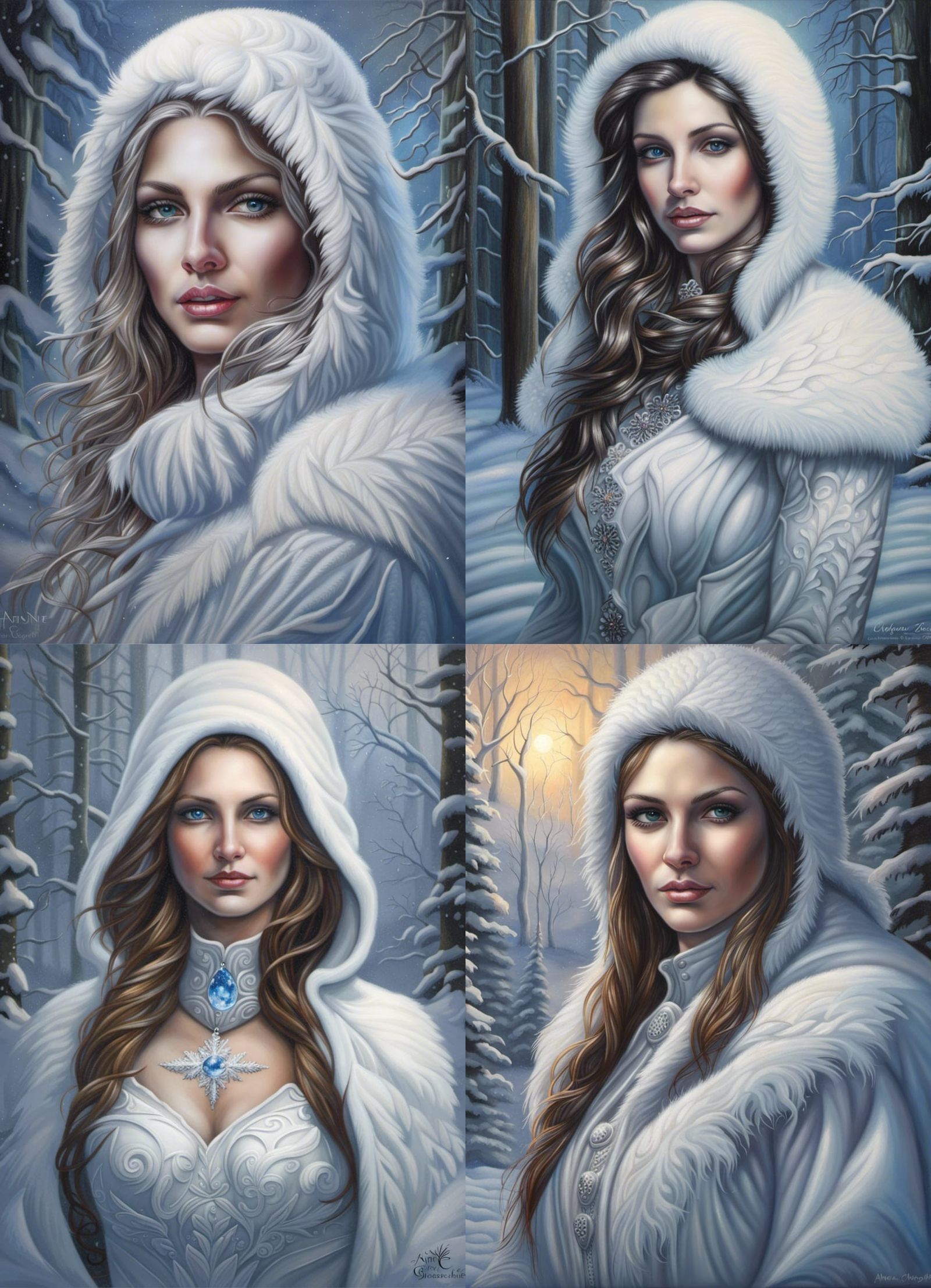 "a portrait of a gorgeous snowwoman" realistic snow and ice :: radiant ...