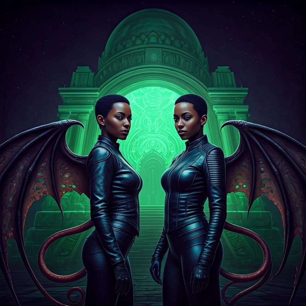 A pair of Eldritch Old Ones assume human female forms