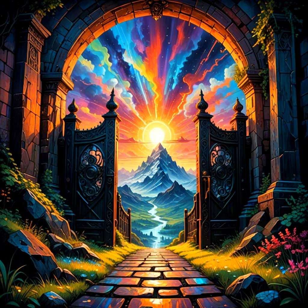 Outside my Kingdom's Gates - Vibrant Bifrost Gate to Valhall...