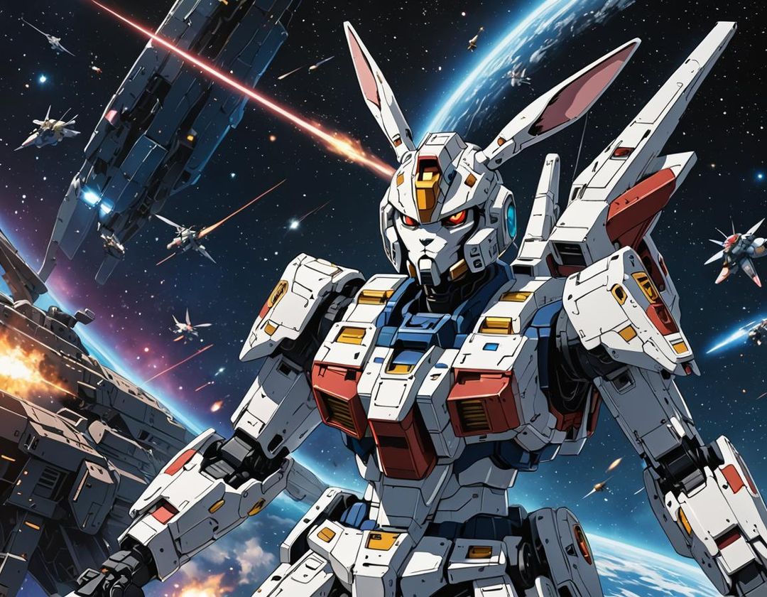The Rabbit Gundam - AI Generated Artwork - NightCafe Creator