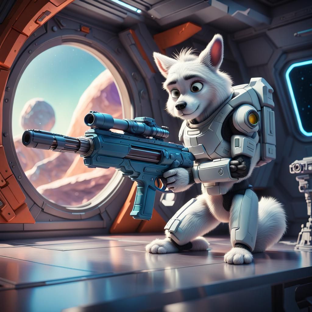 space cyber puppy - AI Generated Artwork - NightCafe Creator