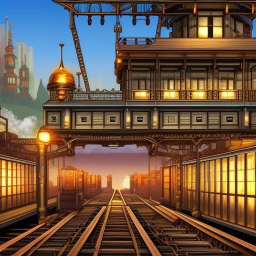 Train Station - AI Generated Artwork - NightCafe Creator