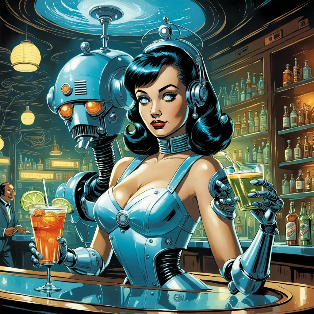 Vintage - Bartender - AI Generated Artwork - NightCafe Creator