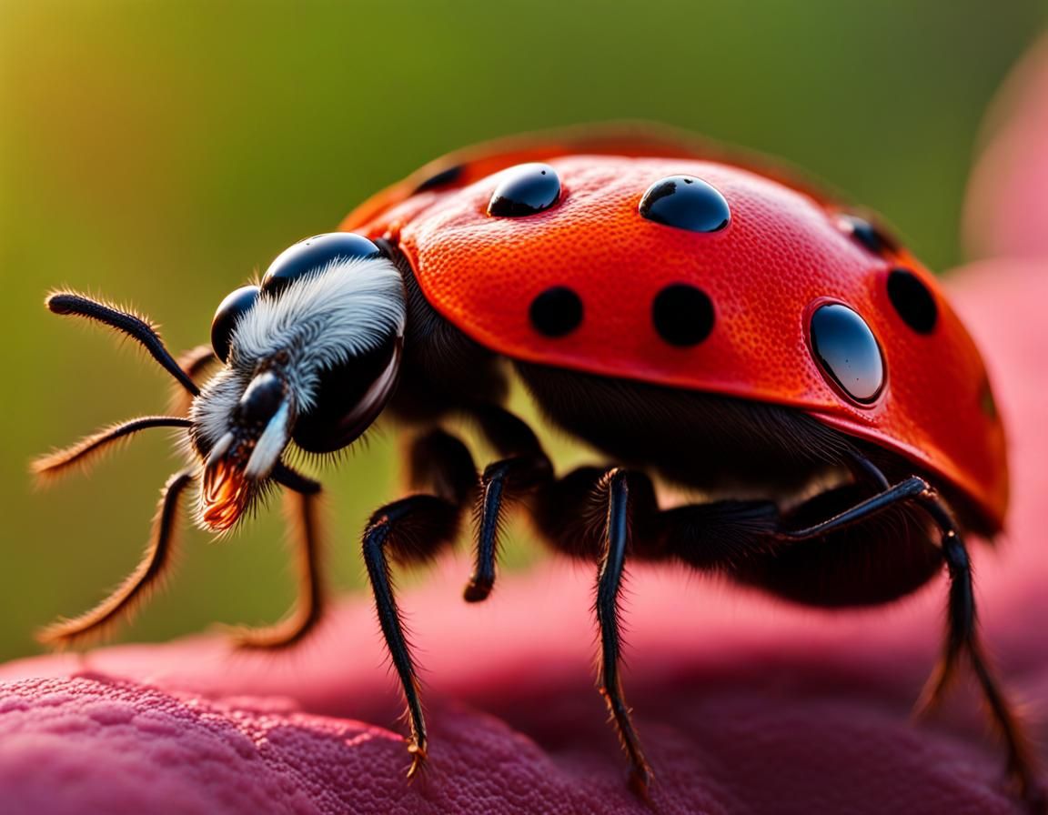 Macroview of a Ladybug - AI Generated Artwork - NightCafe Creator