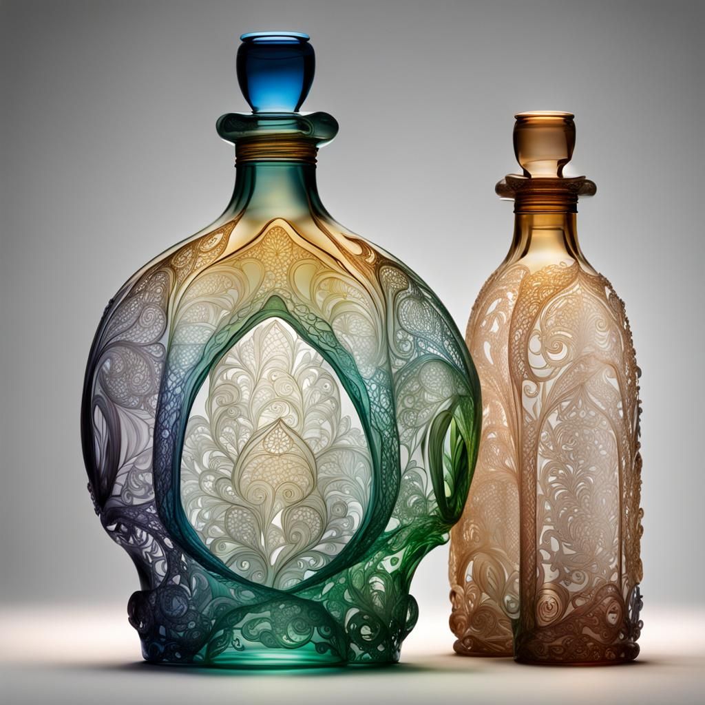 intricate translucent beautiful bottle - AI Generated Artwork ...