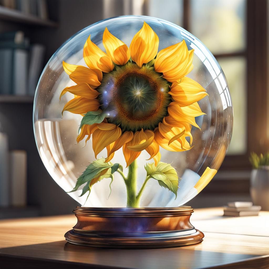 Sunflower Globe - AI Generated Artwork - NightCafe Creator