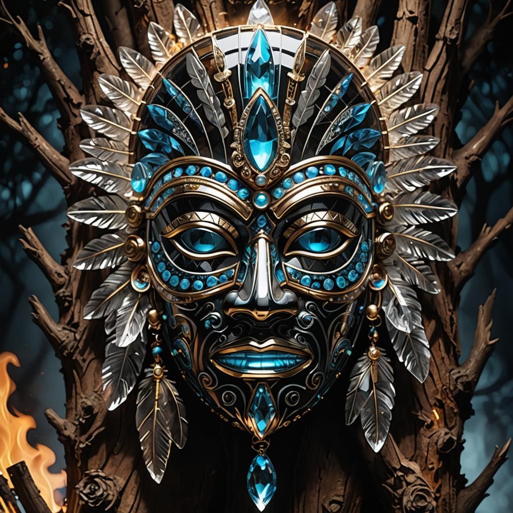 Aztec mask 01 - AI Generated Artwork - NightCafe Creator