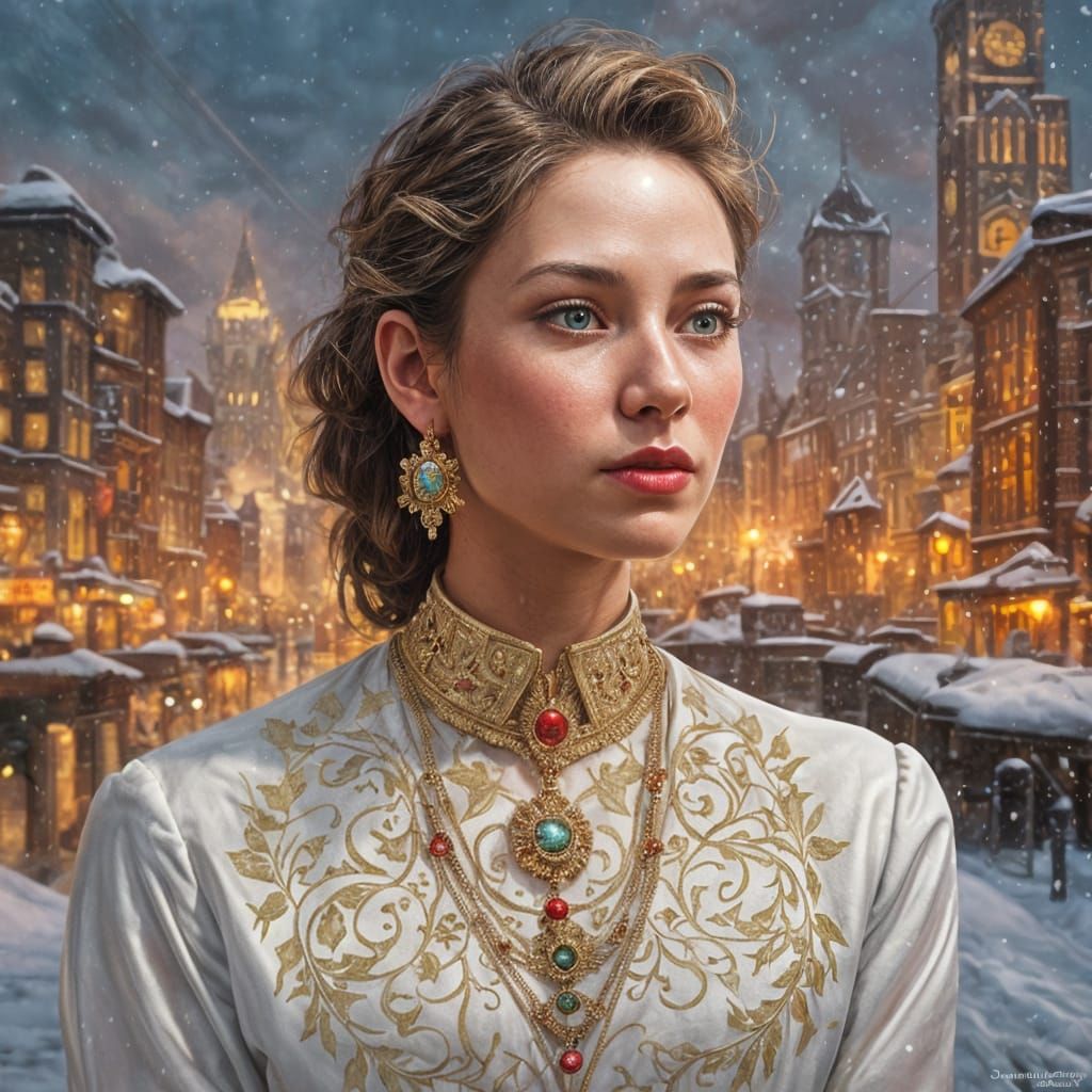 Dressed for Christmas head and shoulders portrait, 8k resolution ...