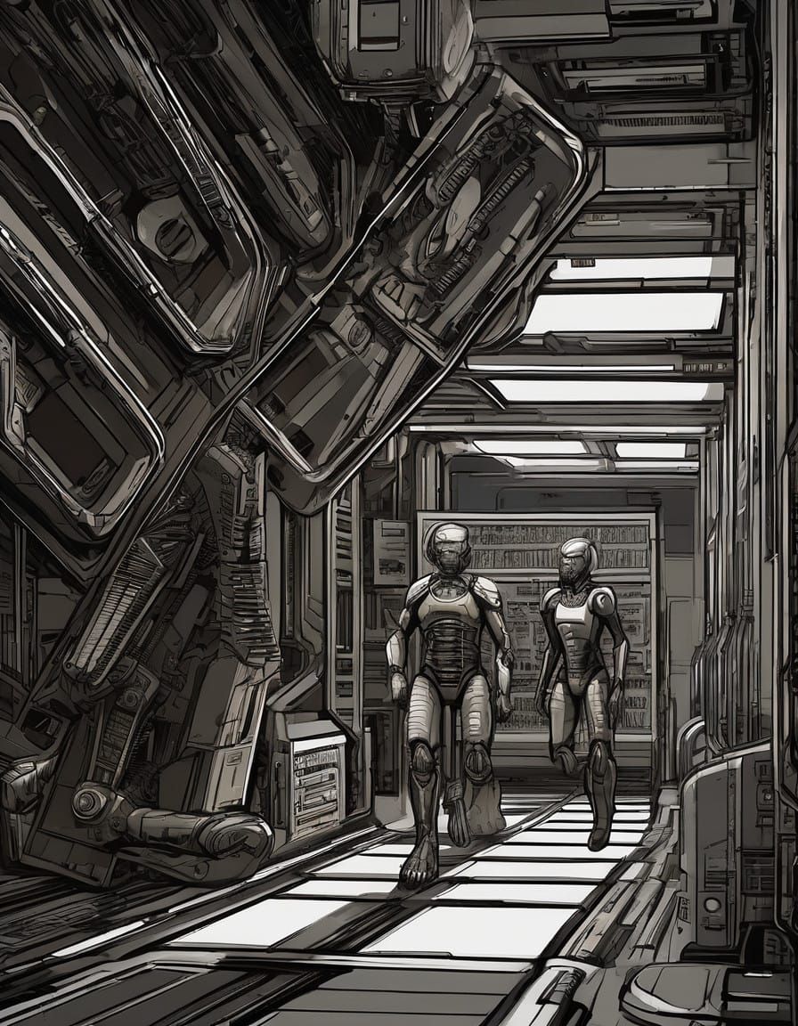 Futuristic Spy Escapes Modern Facility - AI Art