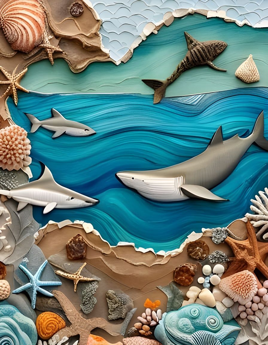 Shark Collage - AI Generated Artwork - NightCafe Creator