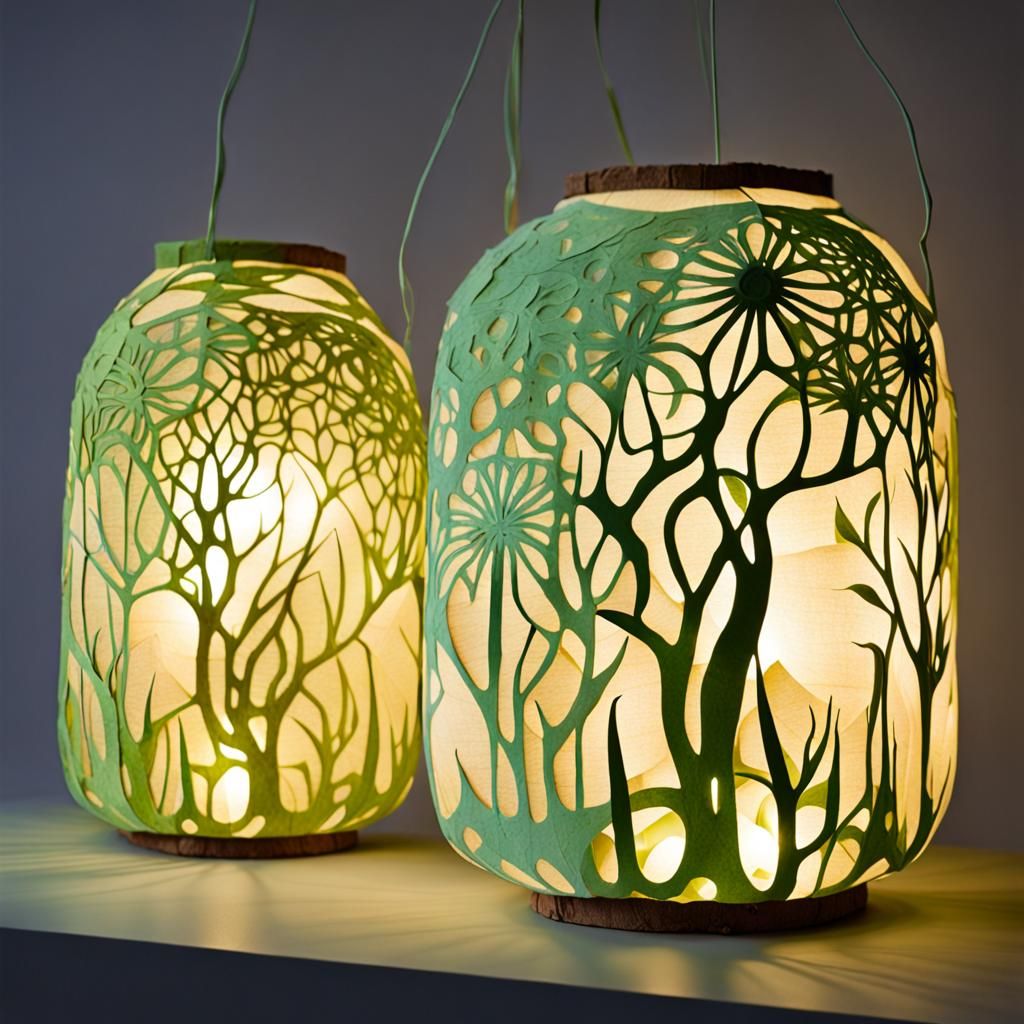 Natur Style Lanterns, biodegradable - AI Generated Artwork - NightCafe ...