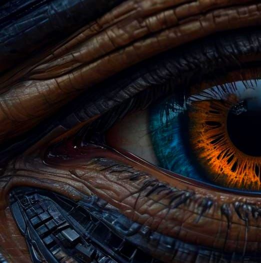 Deeper Vision. - Cyberpunk Horus Eye with Galactic Vision