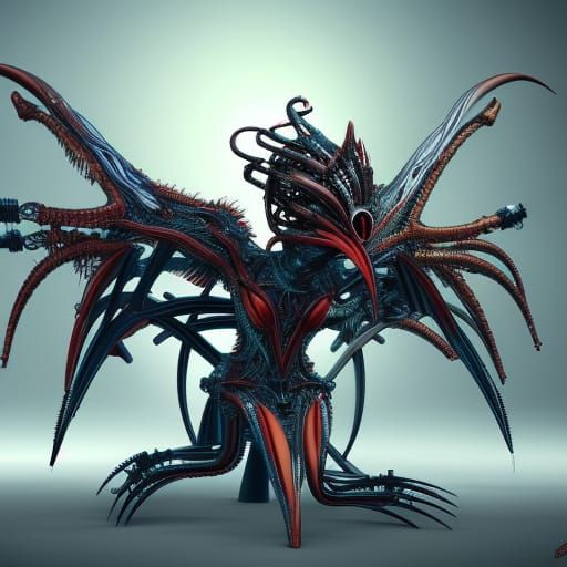Biomechanical bird-like demon god - AI Generated Artwork - NightCafe ...